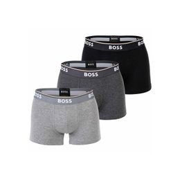 BOSS Herren Boxershorts "Boxershort Trunk 3P Power 3er Pack", Gr. L, grau, Obermaterial: 95% Baumwolle CO. 5% Elasthan EL., Unterhosen
