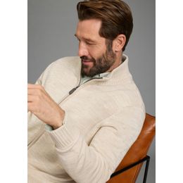 MAN'S WORLD Strickjacke MAN'S WORLD "neue Farben", Herren, Gr. M (48/50), beige melange, Grobstrick, Obermaterial: 50% Baumwolle, 50% Polyacryl, unifarben, Basic, regular fit, ohne Ausschnitt, Rippstrickb&uuml;ndchen, Strickjacken Strickjacke, aus Baumwollmischung