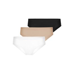 Calida Damen Slip "Slip Natural Comfort Regular Cut Slip 3P 3er Pack", Gr. 48, bunt, Obermaterial: 92% Baumwolle CO. 8% Elasthan EL., Unterhosen