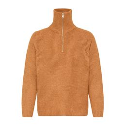 oxmo Damen Troyer "Troyer OXBallino", braun, Gr. S, Obermaterial: 93% Polyester PES. 5% Wolle mw. 2% Elasthan EL., Pullover
