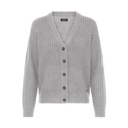 oxmo Damen Strickjacke "Strickjacke OXEdna", grau, Gr. L, Obermaterial: 100% Polyacryl PAN., Strickjacken
