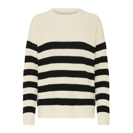 oxmo Damen Strickfleece-Pullover "Strickpullover OXKavina", wei&szlig;, Gr. XS, Obermaterial: 70% Baumwolle CO recyc.. 30% Polyester Pol. recyc.., Pullover