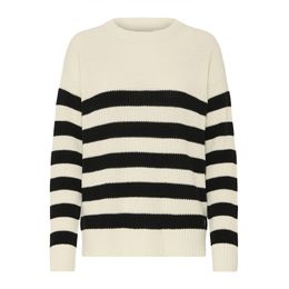 oxmo Damen Strickfleece-Pullover "Strickpullover OXKavina", wei&szlig;, Gr. S, Obermaterial: 70% Baumwolle CO recyc.. 30% Polyester Pol. recyc.., Pullover
