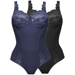 SuSa Damen Body "2er Pack Body ohne B&uuml;gel Latina", Gr. 90, bunt, Obermaterial: 78% Polyamid PA. 15% Elasthan EL. 7% Baumwolle CO., Bodys
