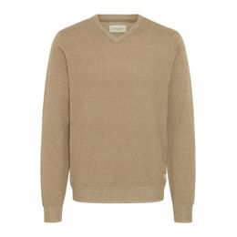 Blend Herren Strickfleece-Pullover "Strickpullover BHBRUTON V-neck", beige, Gr. S, Obermaterial: 100% Polyester PES., Pullover