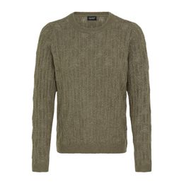 oxmo Damen Strickfleece-Pullover "Strickpullover OXSinva", gr&uuml;n, Gr. XS, Obermaterial: 76% Polyacryl PAN. 21% Polyester PES. 3% Elasthan EL., Pullover