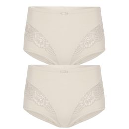 SuSa Damen Miederslip "2er Pack Miederslip London", Gr. 42, beige, Stoff, Obermaterial: 75% Polyamid PA. 25% Elasthan EL., Unterhosen