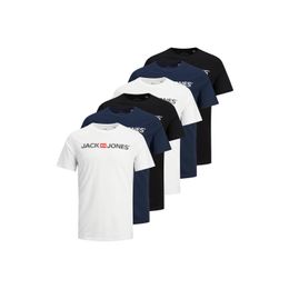 Jack & Jones JACK & JONES Herren T-Shirt "T-Shirt JJECORP LOGO TEE CREW NECK 6PK 6er Pack", bunt, Gr. XXL, Obermaterial: 100% Baumwolle CO., Shirts