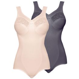 SuSa Damen Miederbody "2er Pack Korselett Basic", Gr. 95, bunt, Obermaterial: 90% Polyamid PA. 10% Elasthan EL., Bodys