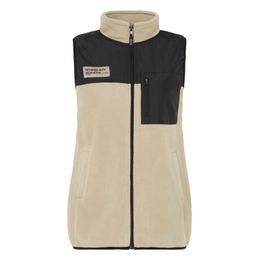 oxmo Damen Fleeceweste "Fleeceweste OXNETE FLEECE", beige, Gr. S, Obermaterial: 100% Polyester PES., Westen