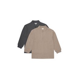 Minymo M&auml;dchen Troyer "Troyer MISweatshirt 2 Pack", grau, Gr. 122, Obermaterial: 60% Baumwolle CO. 40% Polyester PES., Pullover