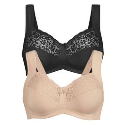 Anita Damen Entlastungs-BH "2er Pack Entlastungs BH Havanna", Gr. 80, bunt, Spitze, Obermaterial: 86% Polyamid PA. 14% Elasthan EL., BHs