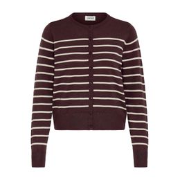 oxmo Damen Strickjacke "Strickjacke OXKeana", braun, Gr. XXL, Obermaterial: 50% Viskose CV. 28% Polyester PES. 22% Nylon NY., Strickjacken