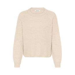 oxmo Damen Strickfleece-Pullover "Strickpullover OXFansi", beige, Gr. XXL, Obermaterial: 93% Polyester PES. 5% Wolle mw. 2% Elasthan EL., Pullover