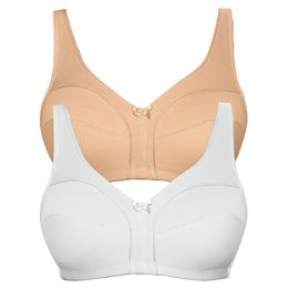 Viania Damen Soft-BH "2er Pack Baumwoll Soft BH Basic", Gr. 80, bunt, Obermaterial: 100% Baumwolle CO., BHs