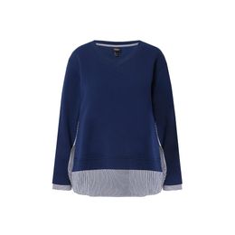 Ulla Popken Sweatshirt Damen Gr&ouml;&szlig;e M/L dunkelblau / wei&szlig;