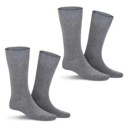 Kunert Damen Socken "Socke Comfort Cotton 2-Pack", Gr. 47, grau, Obermaterial: 80% Baumwolle CO. 18% Polyamid PA. 2% Elasthan EL., Socken