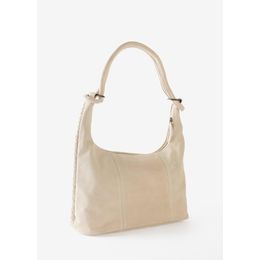 bonprix Ledershopper, beige, Veloursleder