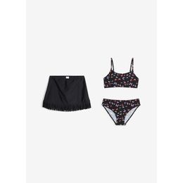 bonprix Bikini und Rock (3-tlg.Set), schwarz