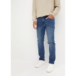 bonprix Regular-Fit-Jeans aus hochwertigem schwerem Denim Straight, blau, Gr.46, Hochwertige kernige Stretchjeans in 5-Pocket-Form, 99% Baumwolle