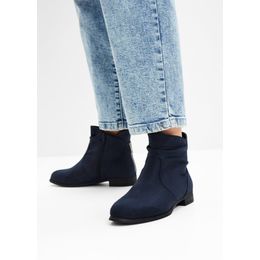 bonprix Stiefeletten mit Raffung, blau, Vegan