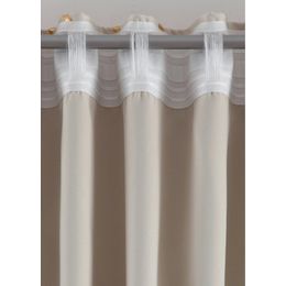 bonprix Abdunkelnder Vorhang mit Glanz Druck (1er Pack), beige