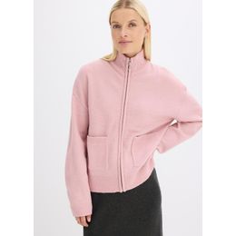 bonprix Strickjacke mit Rei&szlig;verschluss, rosa, Gr.36/38 (S), Feinstrick-Cardigan mit Rei&szlig;verschluss