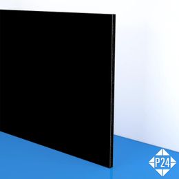 Alu Verbundplatte Schwarz gl&auml;nzend 3mm