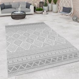 Teppich Paco Home "Vermont 184", grau, B:120cm H:4mm L:160cm, Polypropylen, Teppiche, Teppich, Flachgewebe, modernes Design mit Rauten, gesteift, Outdoor geeignet