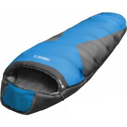 Mumienschlafsack EXPLORER "COMFORT Camping Schlafsack 230x85x70cm Outdoor extra breit", blau (blau, grau), Schlafs&auml;cke, B/L: 85cm x 230cm, Obermaterial: 100% Polyester, kombinierbar 2000g, L:230cm