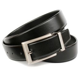 Lederg&uuml;rtel Anthoni Crown, Herren, Gr. 110, schwarz, Leder, unifarben, G&uuml;rtel Lederg&uuml;rtel, f&uuml;r den klassischen Business Look