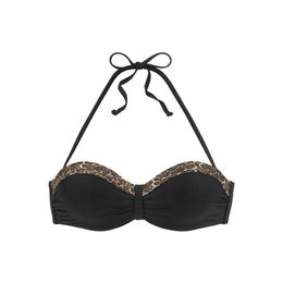 Lascana B&uuml;gel-Bandeau-Bikini-Top 'Adele' mehrfarbig Gr. 34 Cup C. Mit Seitlichen St&auml;bchen Und Mit B&uuml;gel. Nachhaltig.