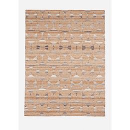 bonprix Naturteppich, beige, Gr.70x250 cm, Pflegeleichtes Flachgewebe mit Fransen, 66% Jute