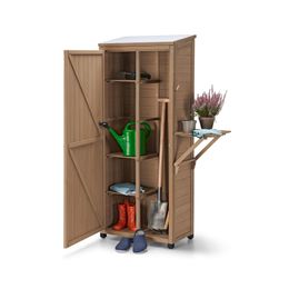 Tchibo - Gro&szlig;er Gartenschrank &raquo;Tinus&laquo; mit hochklappbarem Seitenregal - 70x38,5x170cm - silber - Holz / Stahl / Polypropylen