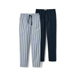 Tchibo - 2 Pyjamahosen - Herren - Gr. S - dunkelblau/gestreift