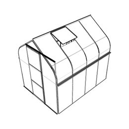 Vitavia Gew&auml;chshaus Orion ESG 5 m&sup2; inkl. Rahmenfundament - 202x257x231cm - schwarz - Aluminium / Glas / Polycarbonat