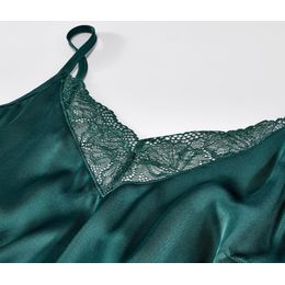 Tchibo - Neglige aus reiner Seide - Damen - Gr. 36 - dunkelgr&uuml;n