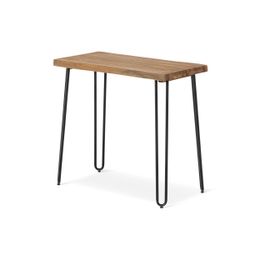 Tchibo - Konsolentisch mit nat&uuml;rlichen Holzbohlen - 80x41x75,5cm - schwarz - Akazienholz / Holz / Stahl