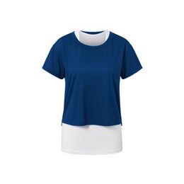 Tchibo - 2-in-1-Kurzarm-Sportshirt - Damen - Gr. M - dunkelblau