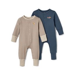 Tchibo - 2 Baby-Pyjamas - Newborn - Gr. 50/56 - blau/print