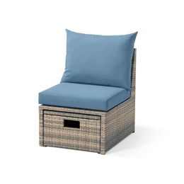 Tchibo - Lounge-Sessel &raquo;Thore&laquo; mit Ausziehfunktion - 58x73x74cm - hellblau - Polyethylen / Polyester / Polyurethan