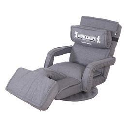 Roba Minecraft Loungesessel mit Beinen und Armlehne - 62x60x80cm - grau - Holz / Polyester / Schaumstoff