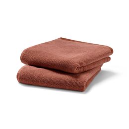 Tchibo - 2 hochwertige Jacquard-Handt&uuml;cher - rostrot