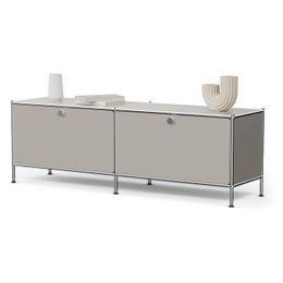 Tchibo - Lowboard Metall &raquo;Cn3&laquo; mit 2 Klappenf&auml;chern - 152x40x51,5cm - hellgrau - Stahl / Aluminium / Kunststoff