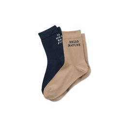 Tchibo - 2 Paar Statement-Socken - Damen - Gr. 35-38 - dunkelblau