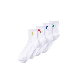 Pieces Socken 'PCMOVA' Damen Gr&ouml;&szlig;e 36/41 blau / gelb / rot / wei&szlig;