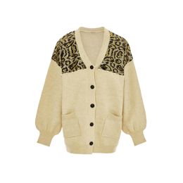 IMANE Strickjacke Damen Gr&ouml;&szlig;e M beige / schwarz