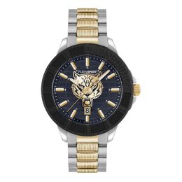 Plein Sport Uhr ' CITY RUSH ' Herren Gr&ouml;&szlig;e One Size gold / schwarz / silber