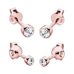 Elli Ohrstecker Set 'Kristall' Damen Gr&ouml;&szlig;e One Size rosegold