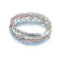 Lulu & Jane Lulu & Jane Armband Damen Gr&ouml;&szlig;e One Size blau / aqua / taupe / silber